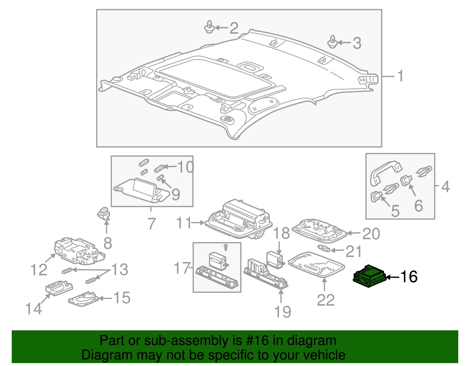 35830-TA0-A01ZA - Sunroof Switch 2008-2009 Honda | Honda Parts Online