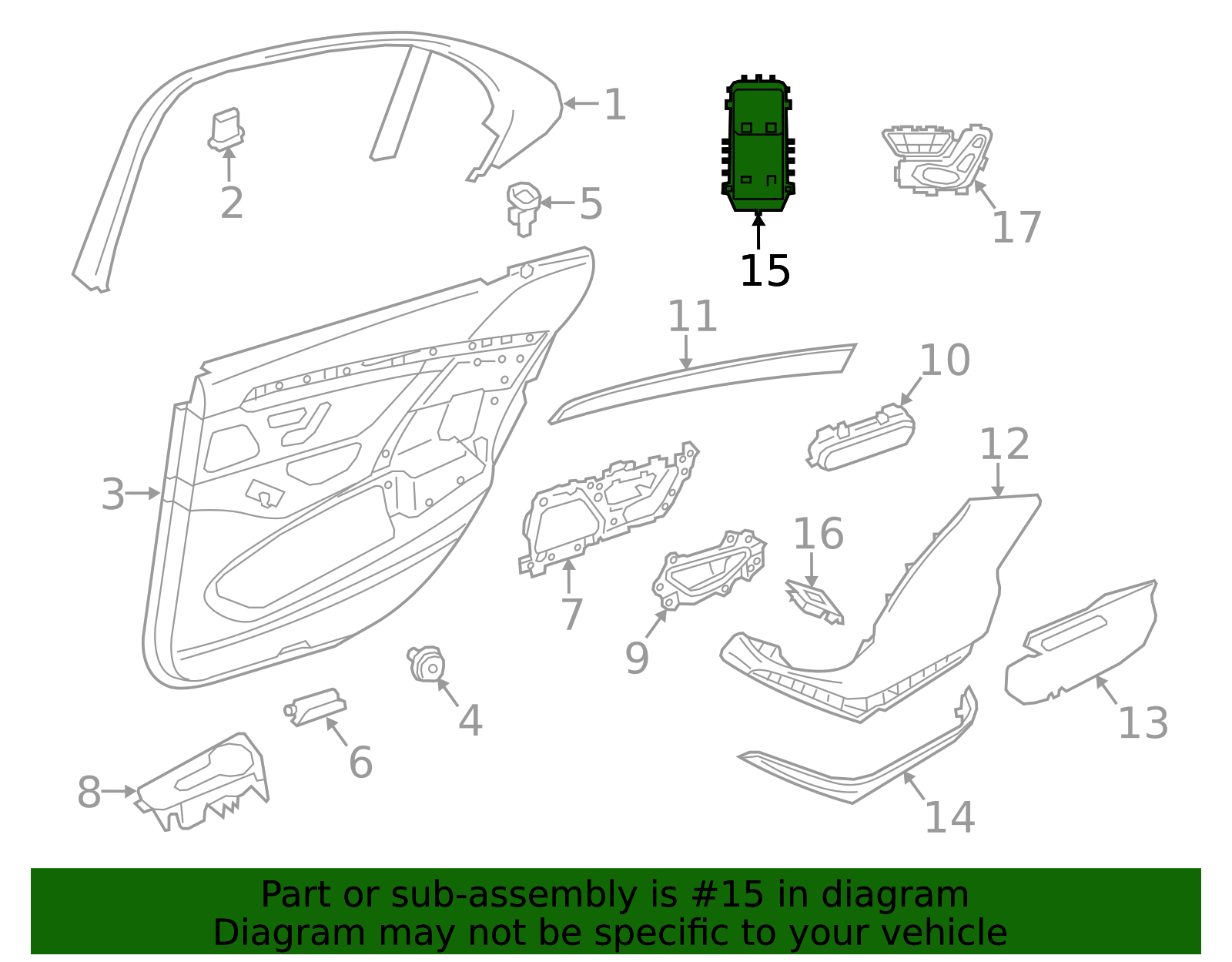222-905-98-08-64-9051 - Window Switch 2014-2022 Mercedes-Benz ...