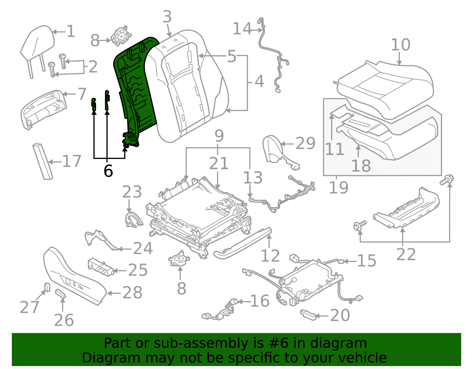 2023-2025 Subaru | Seat Back Frame | 64110AN16A | World OEM Parts Subaru
