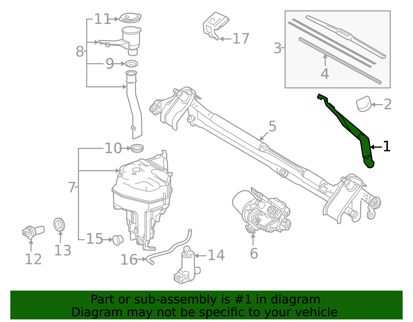 2024-2026 Toyota Land Cruiser Wiper Arm 85211-60390 | Toyota Parts Center