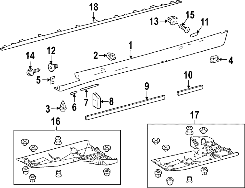 75861-53030 - Rocker Molding Protector - 2014-2020 Lexus | My L Parts