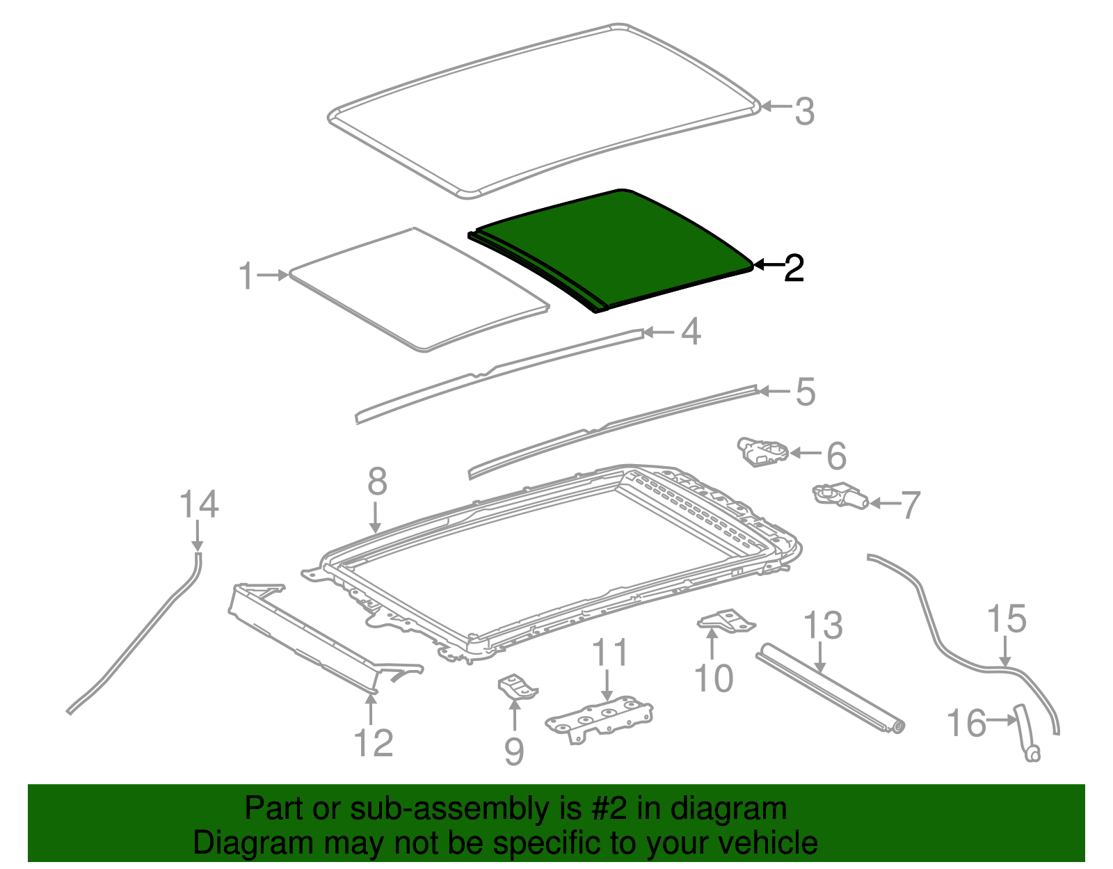 2014-2019 Toyota Highlander 2014-2019 Toyota Highlander - Sunroof Glass ...
