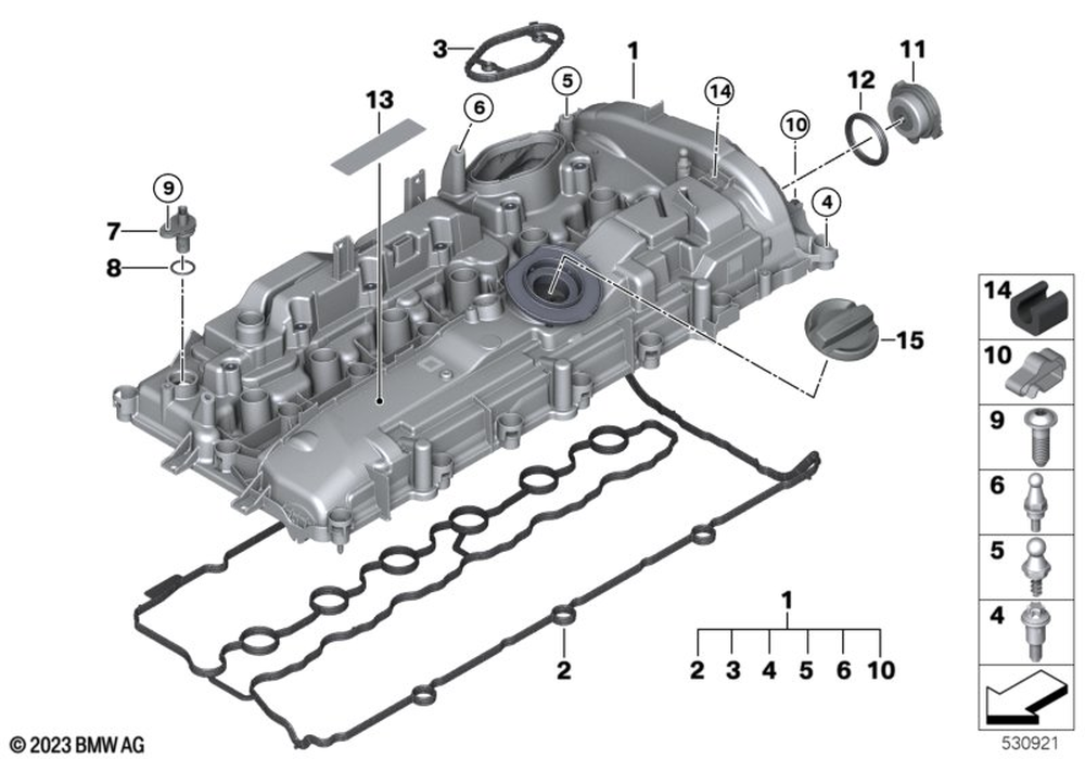 11128691779 - BMW Cylinder.Head Cover W/O Pressure Control.Valve 2018 ...
