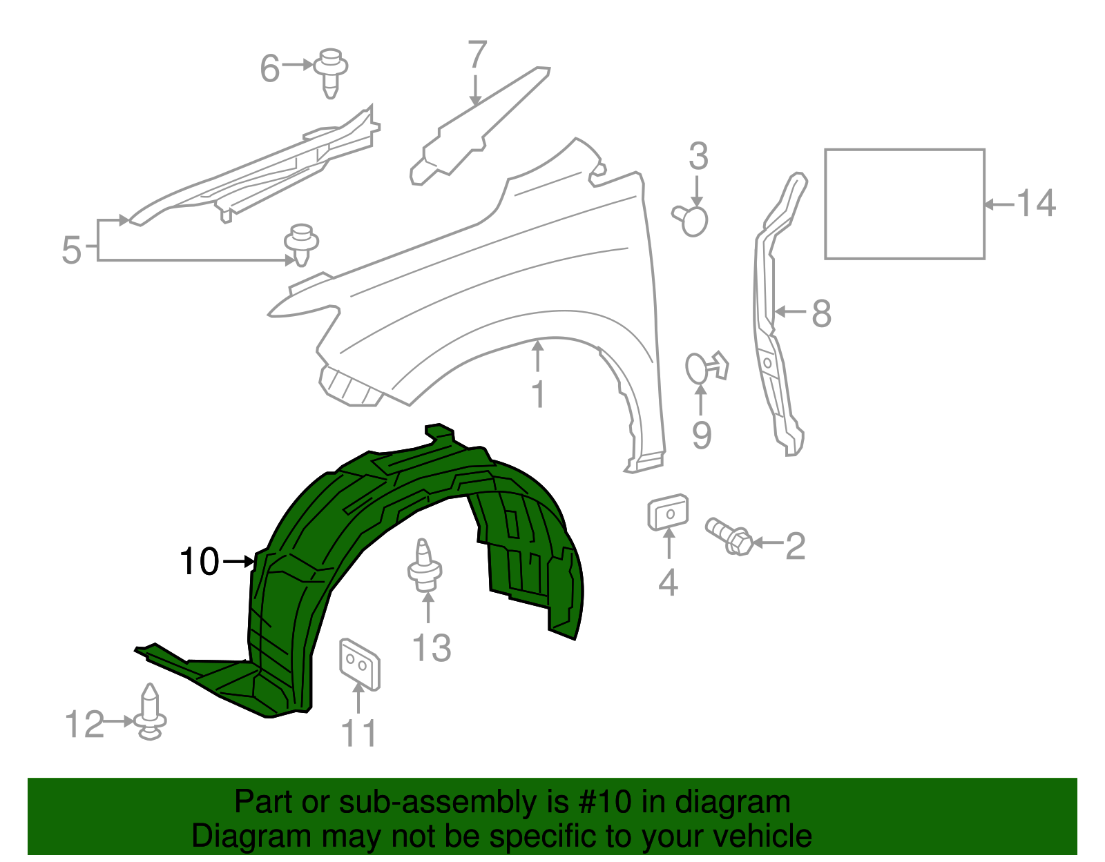 53805-0E020 - Fender Liner - 2010-2012 Lexus | My L Parts