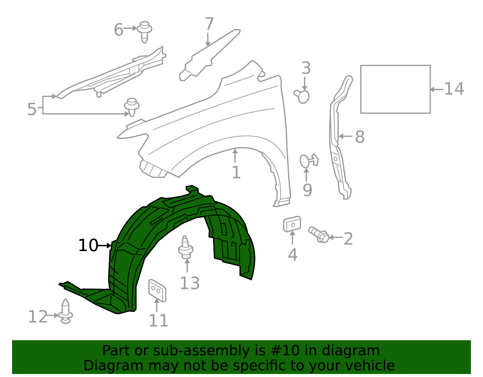 53805-0E020 - Fender Liner - 2010-2012 Lexus | My L Parts