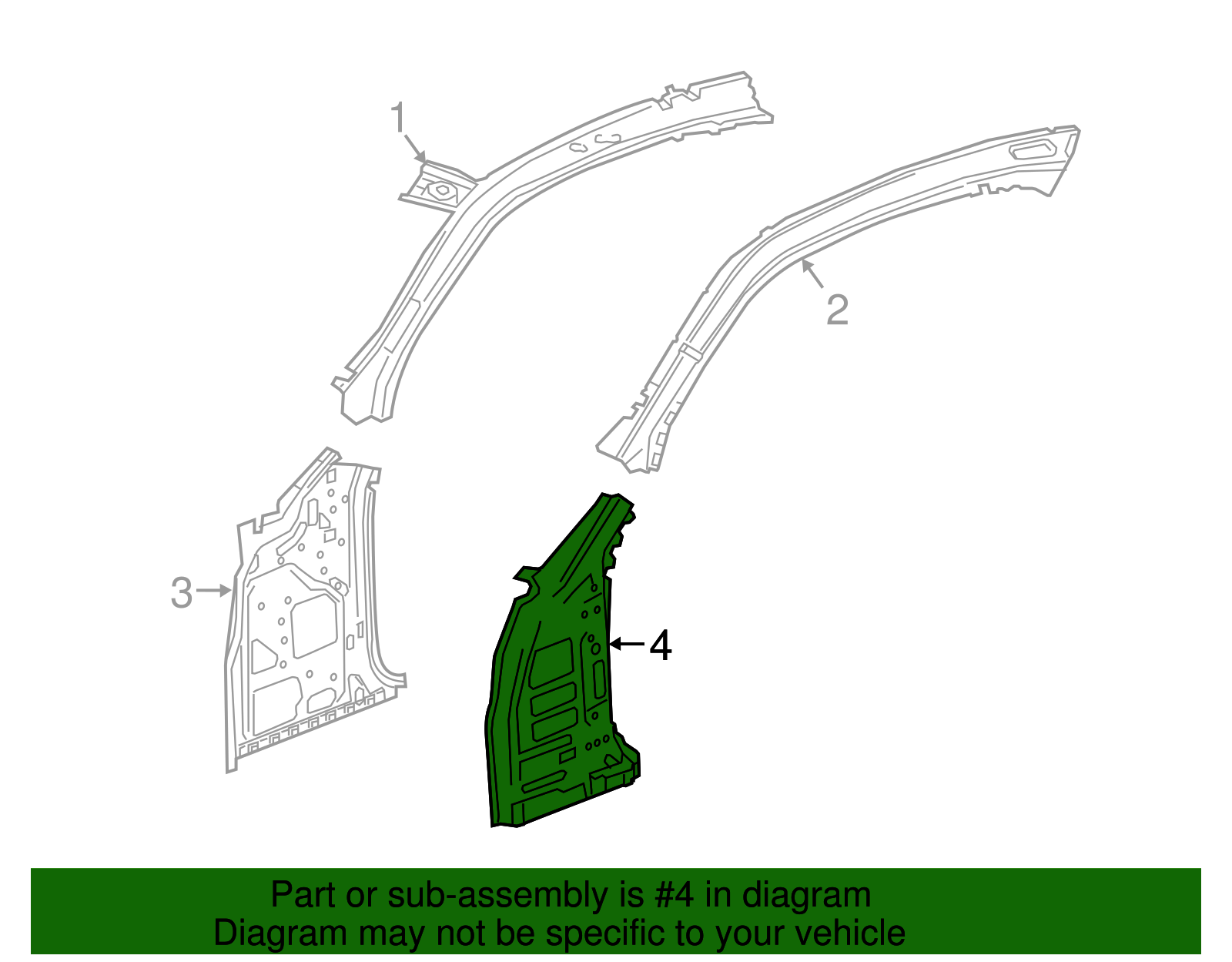 2016-2024 Chevrolet Camaro Driver Side Body Hinge Pillar Outer Panel Reinforcement 23378885 ...