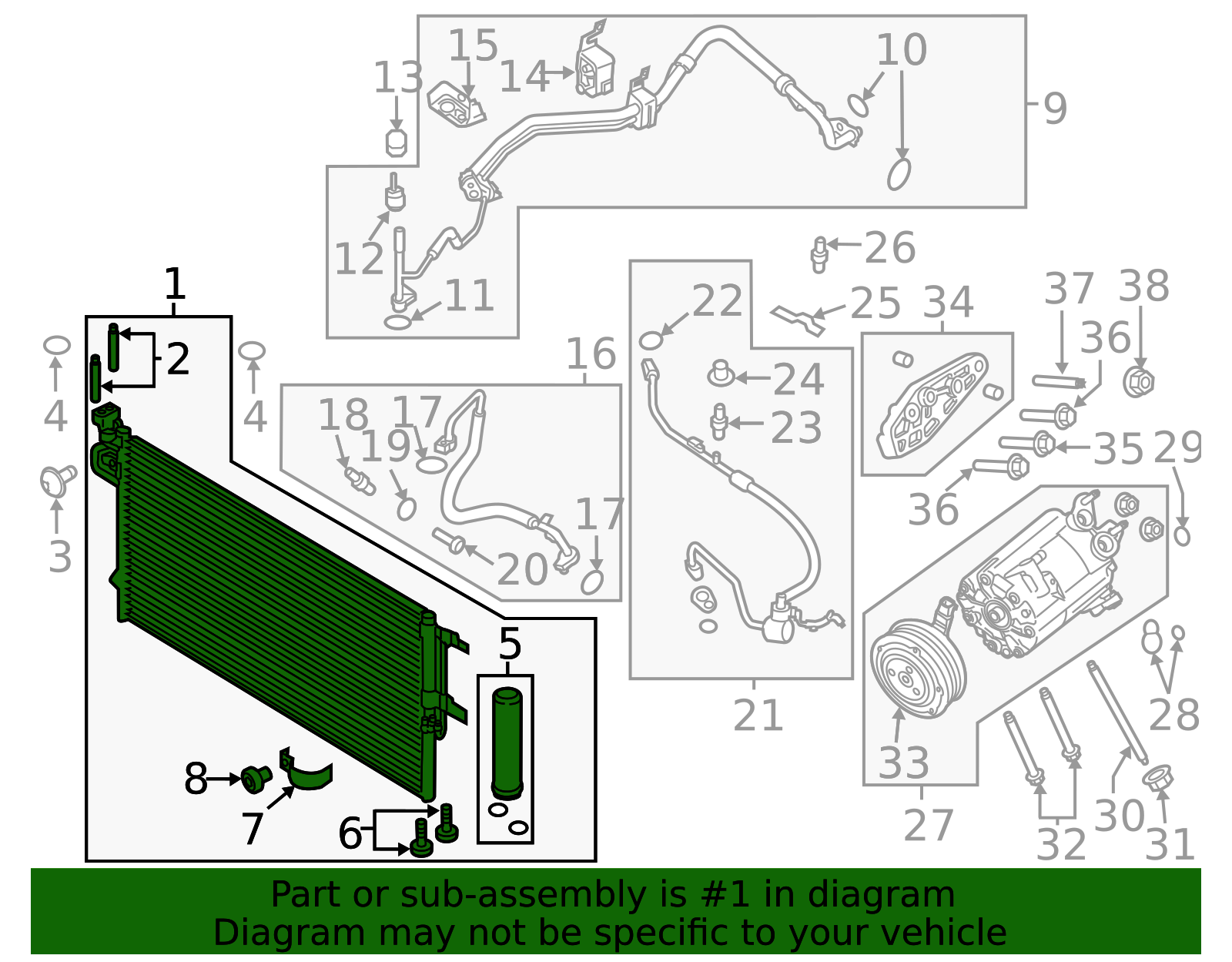 2015-2023 Ford | Condenser | EJ7Z-19712-B | Walls' Ford Parts