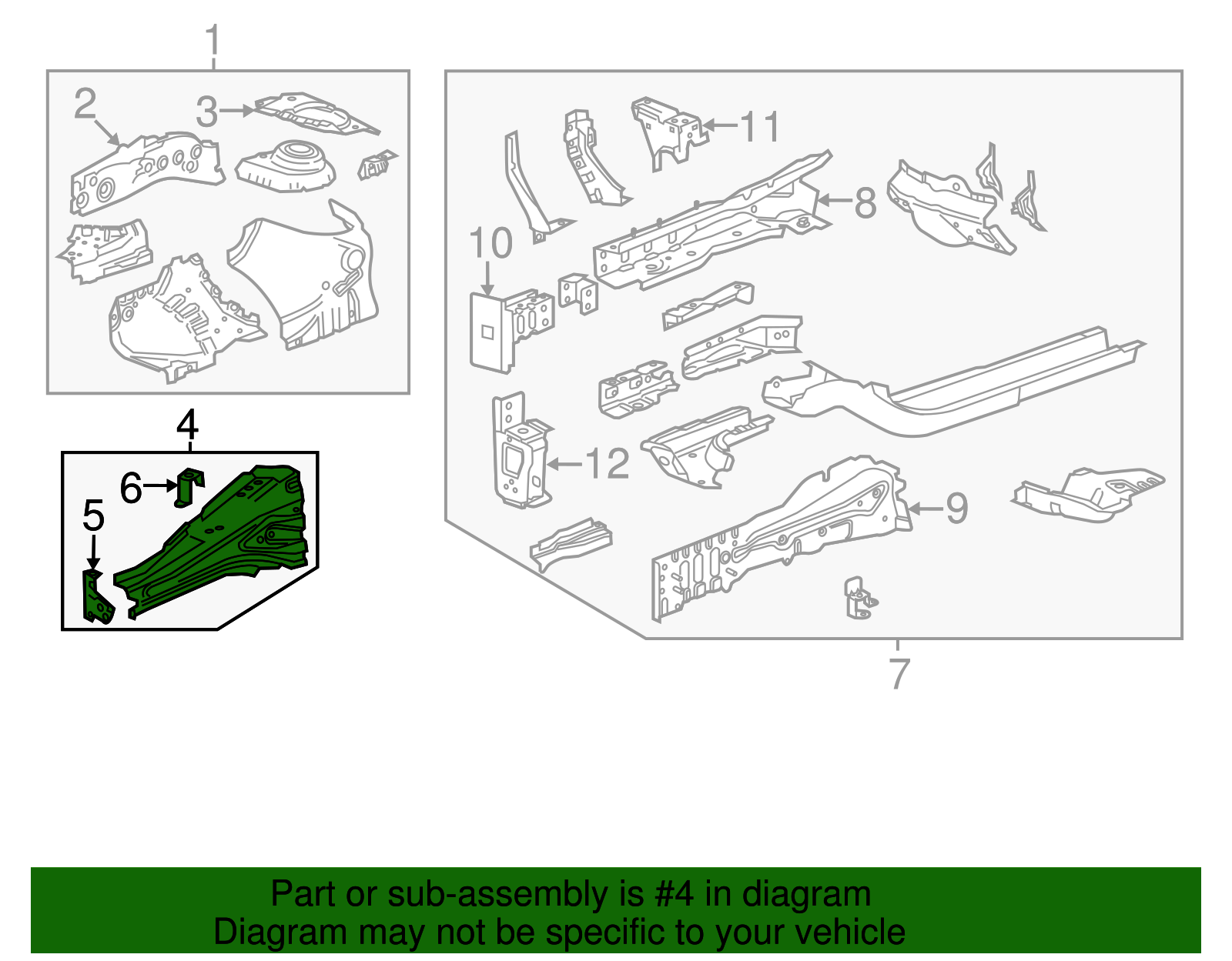 2012-2020 Chevrolet Sonic Driver Side Front Engine Compartment Outer ...