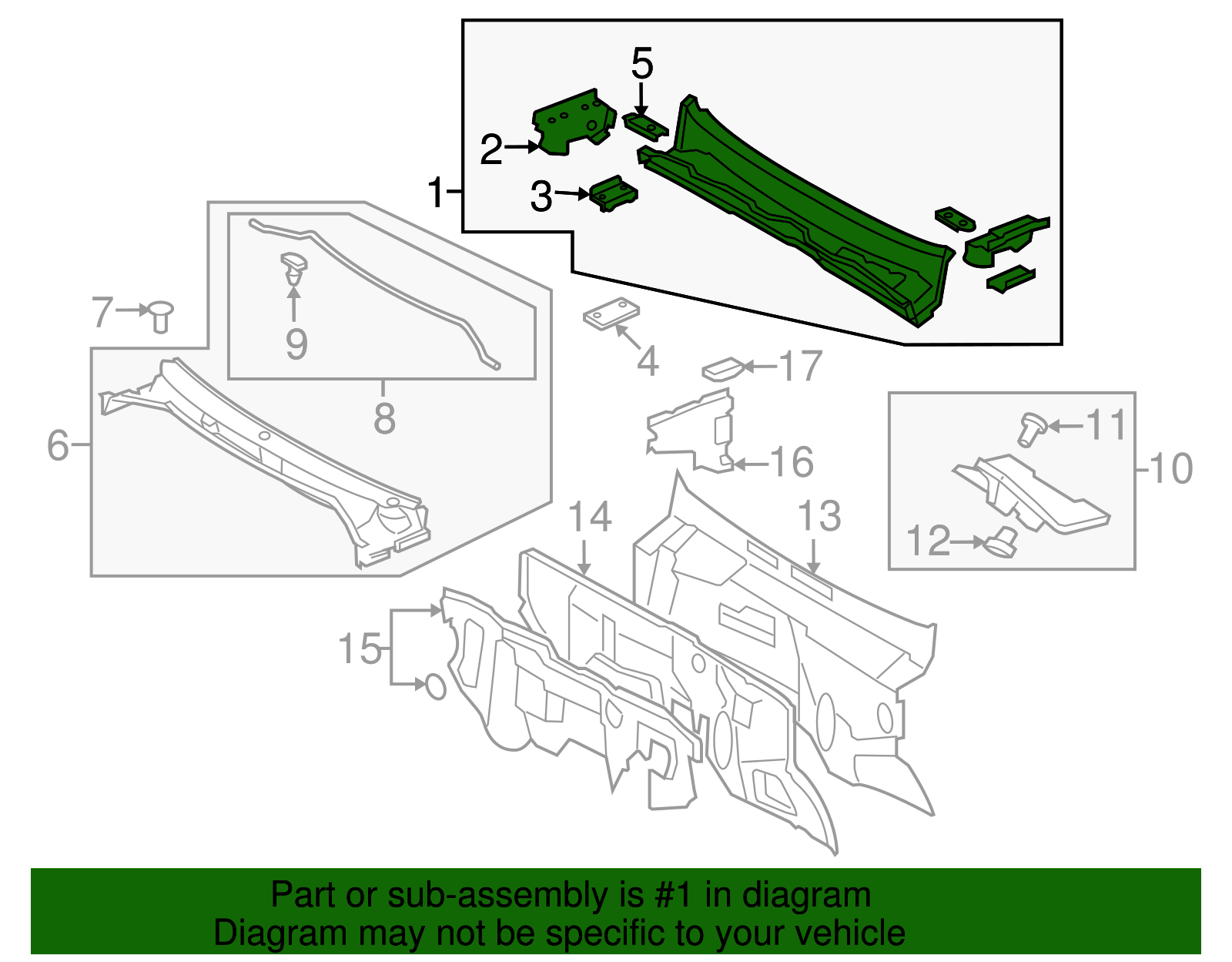 2014-2021 Toyota Land Cruiser Cowl Top Panel 55703-60291 | Toyota Parts ...