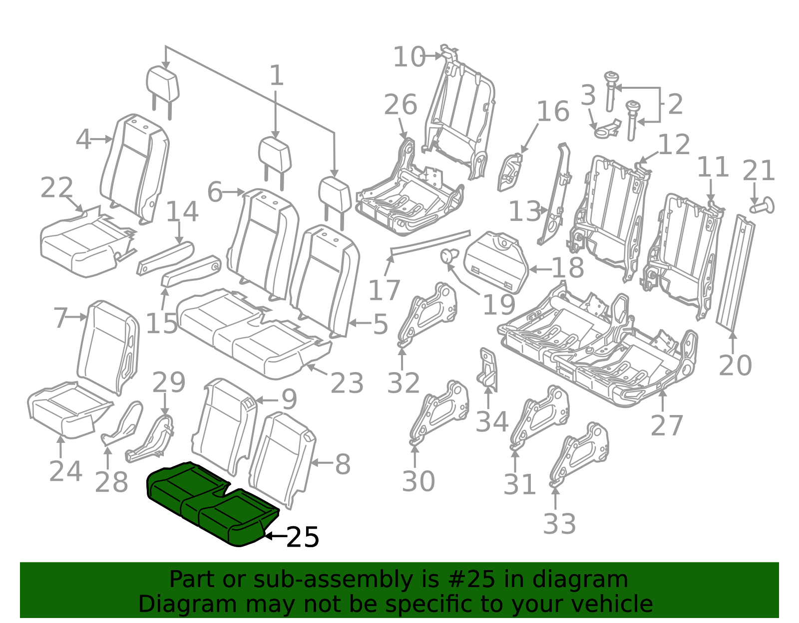 CK4Z-9963841-H - Seat Cushion Pad 2015-2025 Ford | Ford Parts Direct