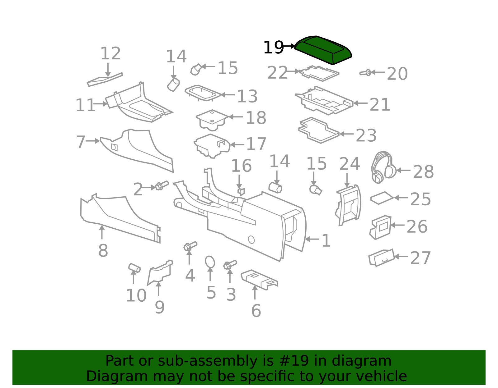 Buy Genuine GM Auto Parts - Armrest (Part # 25940192) | GM Parts Store