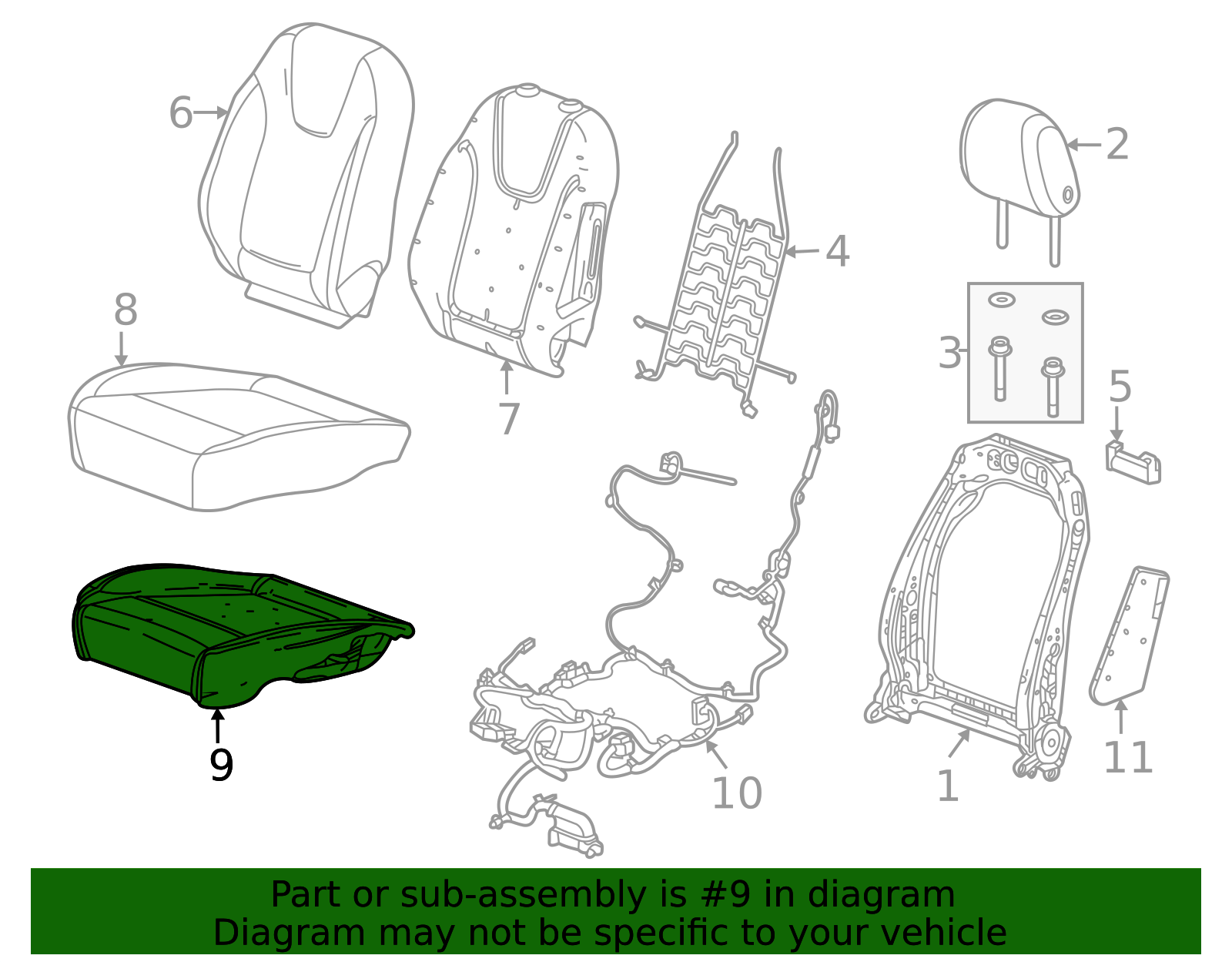 GM Seat Cushion Pad - OEM Comfort Foam - Part #42788156 | AutoNation Parts