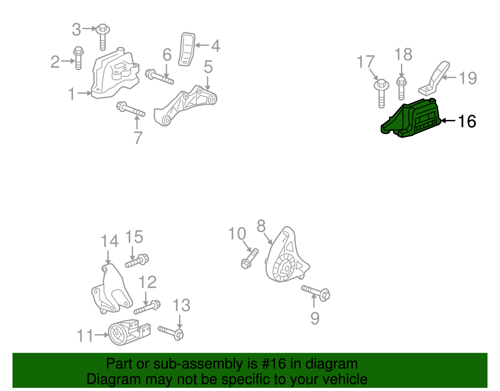 2017-2019 GMC Acadia Transmission Mount 84499834 | Capital Chevy Parts