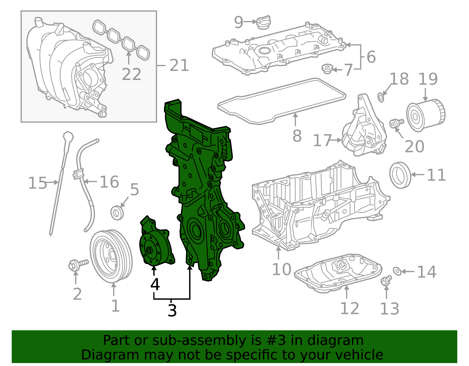 11310-0T180 - Engine Timing Cover - 2018-2022 Toyota Corolla | OEM ...