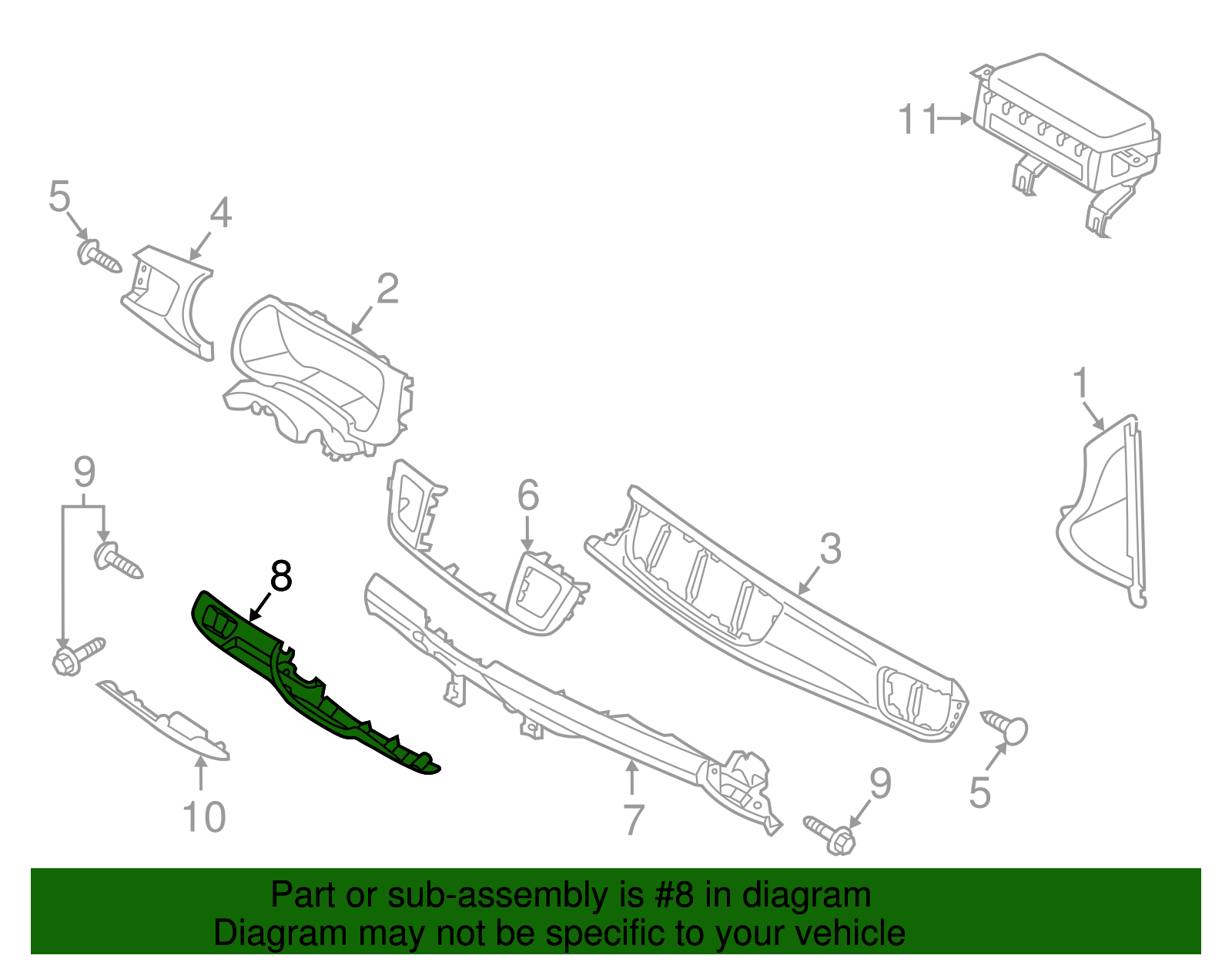 84750-H9300WK - Lower Panel 2021-2023 Kia Rio | Kia.Parts Store