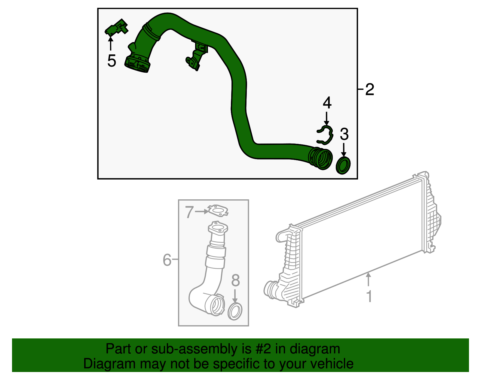 OEM GM Charge Air Cooler Outlet Air Hose For 2018-2020 Buick - Part No ...