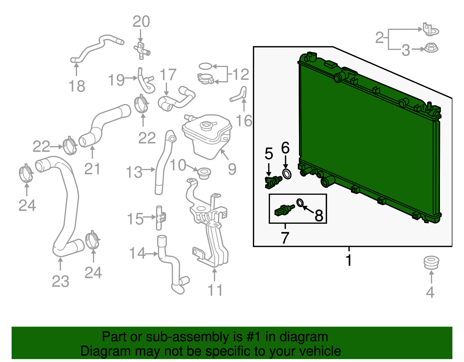 19010-5PA-A01 - Radiator (Denso) - 2017-2020 Honda CR-V | Honda Parts Cheap