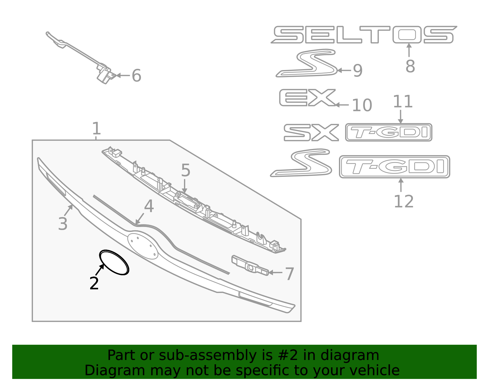 86320-A4010 - Hatch Emblem 2021-2023 Kia Seltos | Kia.Parts Store