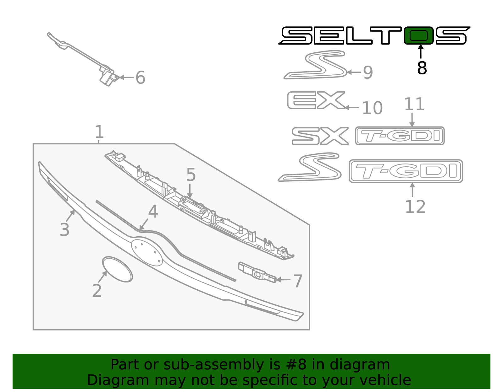 86315-Q5000 - Hatch Emblem 2021-2023 Kia Seltos | Kia.Parts Store