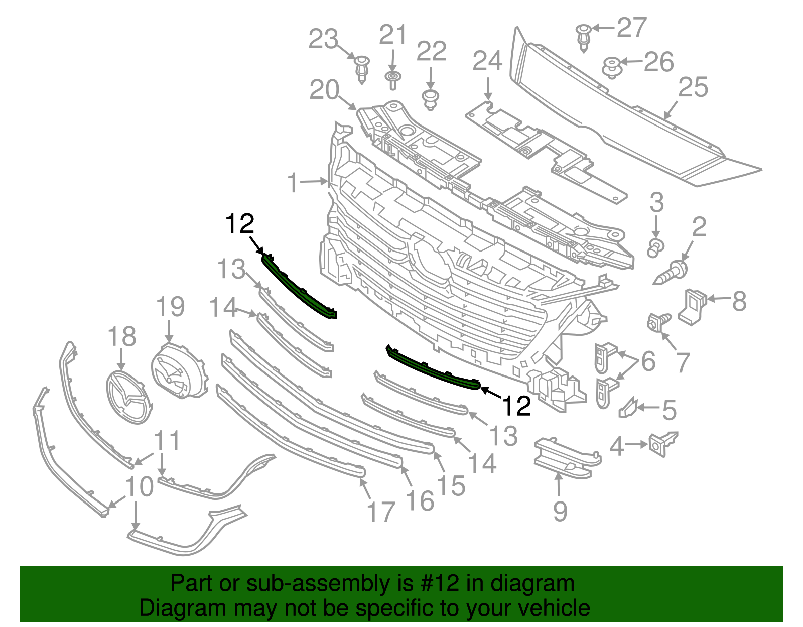 2017-2018 Mazda 3 Insert Strip B63B-50-B41 | RealMazdaParts.com