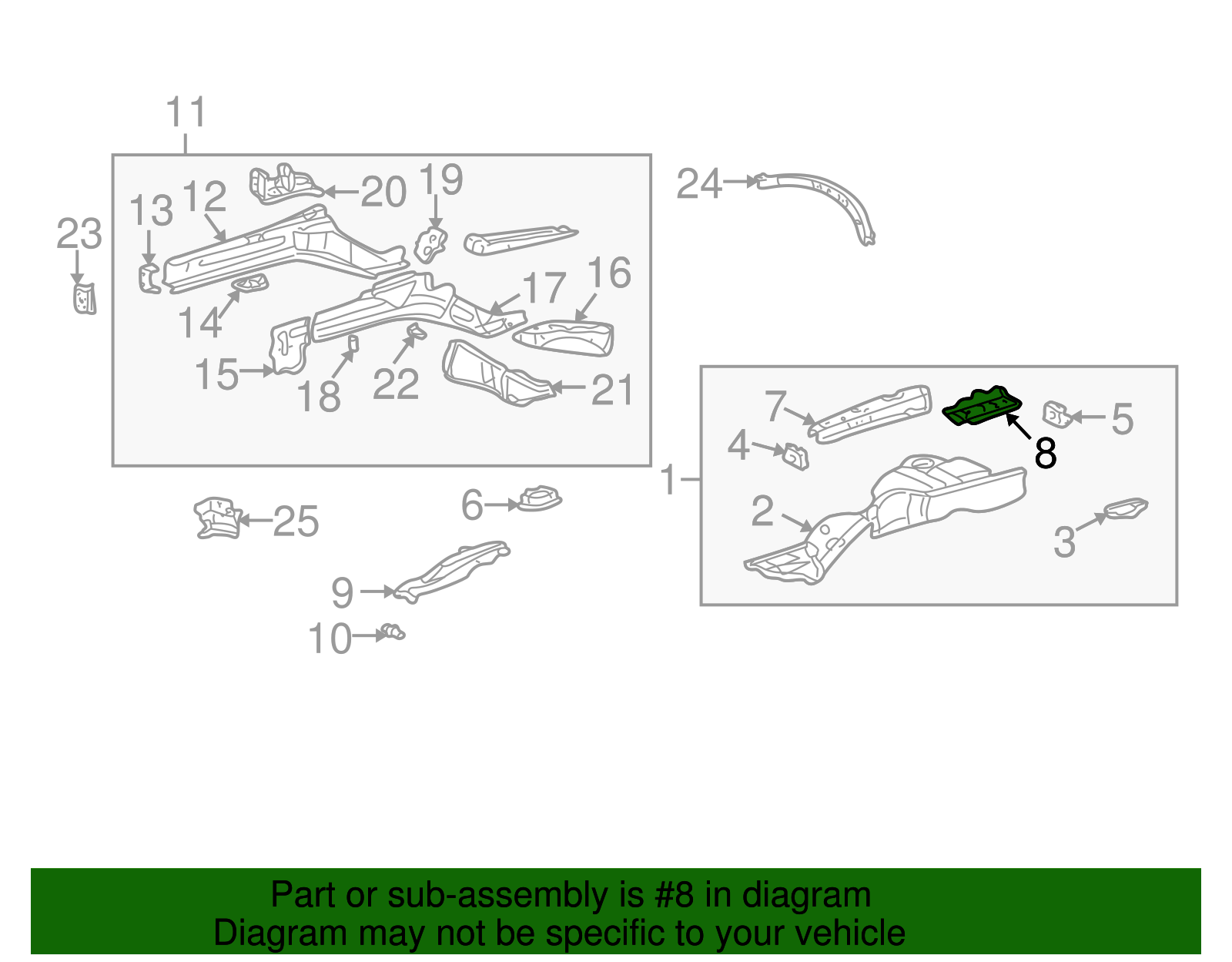 53736-30070 - High-Quality Fender Rail for 2002-2010 Lexus SC430 ...