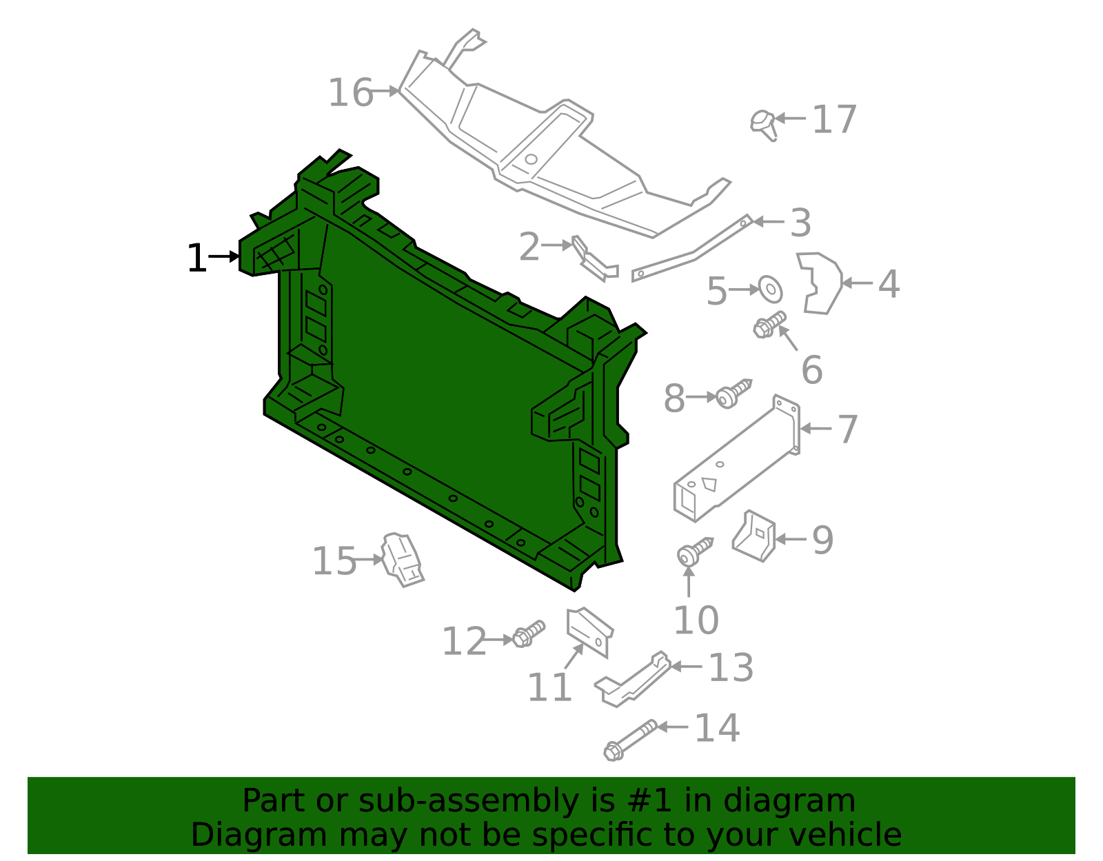 2019-2025 Porsche Cayenne Radiator Support 9Y0-805-594-R | OEM Parts Online