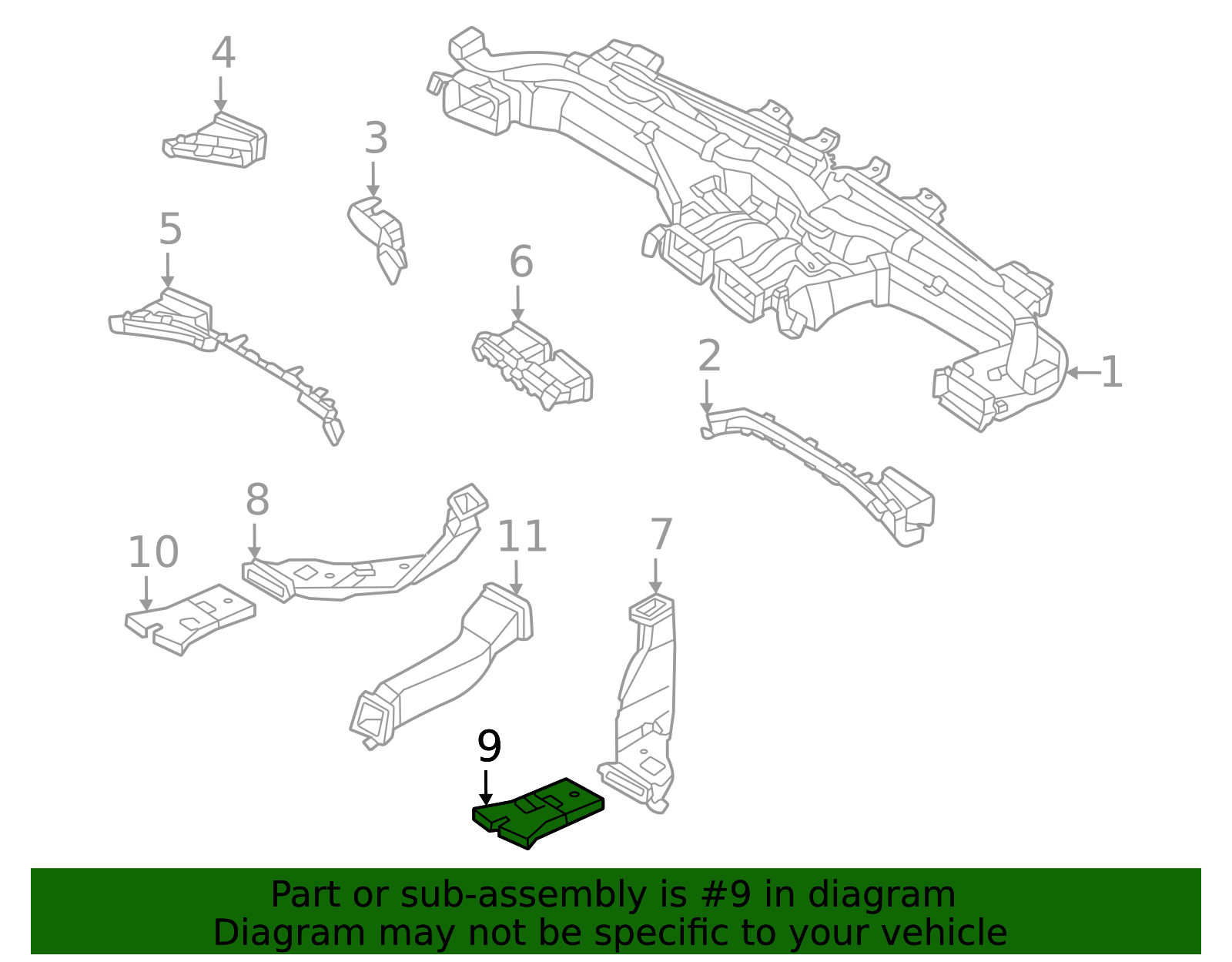 2022-2025 Hyundai Instrument Panel Air Duct 97375-CW000 | OEM Parts Online