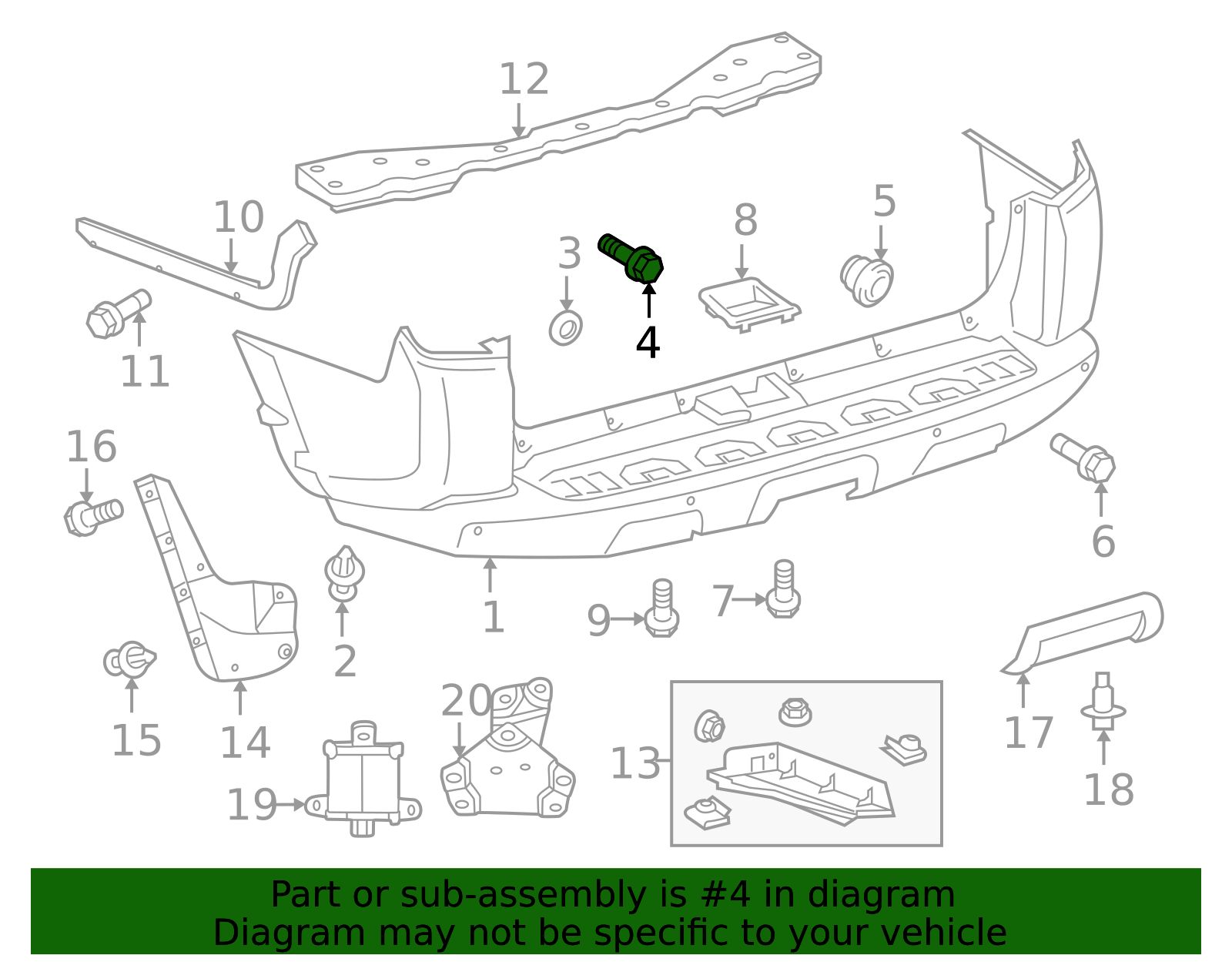 Genuine Toyota Rear Bumper Cover Bolt 2003-2024 4Runner 2007-2014 FJ ...