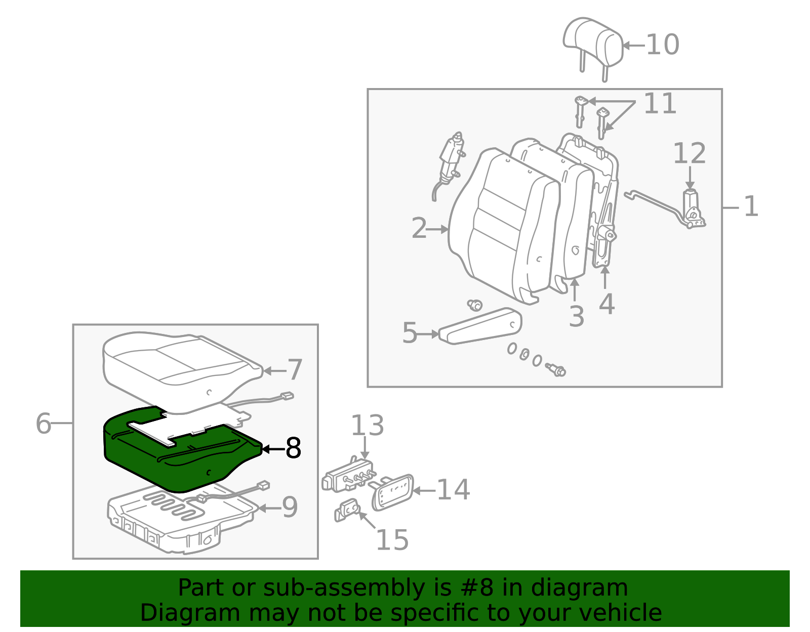 2001-2004 Toyota Sequoia Seat Cushion Pad 71051-0C100 | MotorMotor
