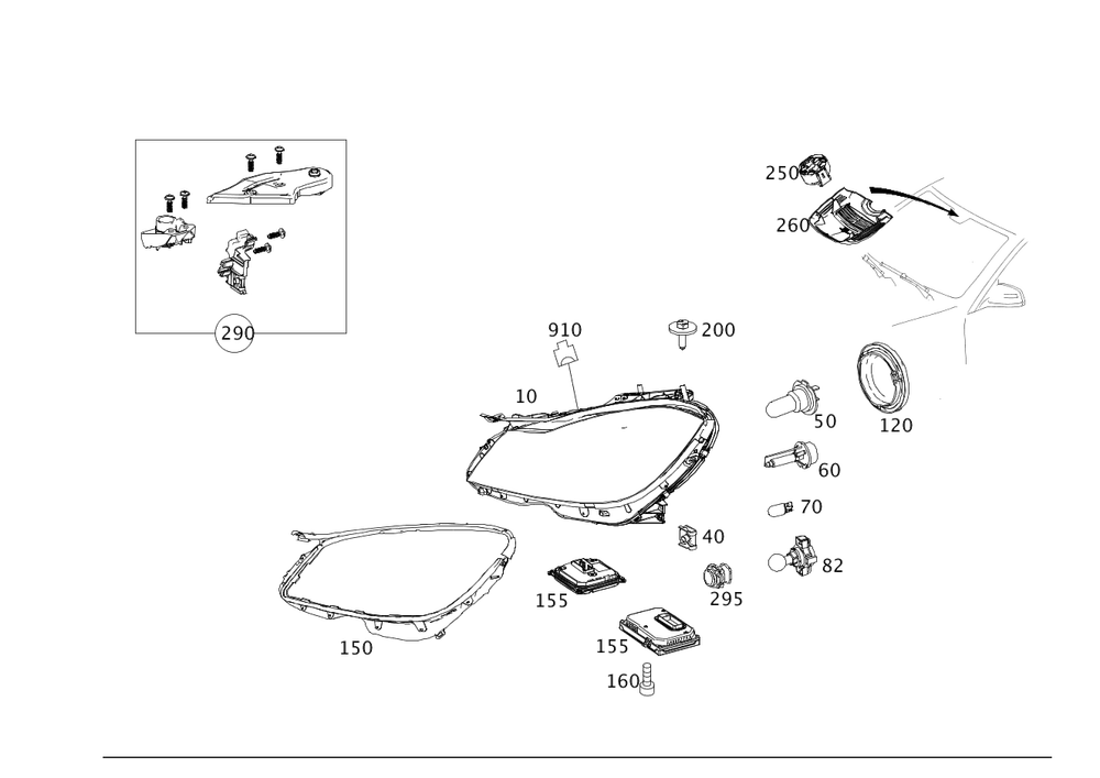 204-906-49-02 - Daytime Running Lamp 2012 Mercedes-Benz C63 AMG ...