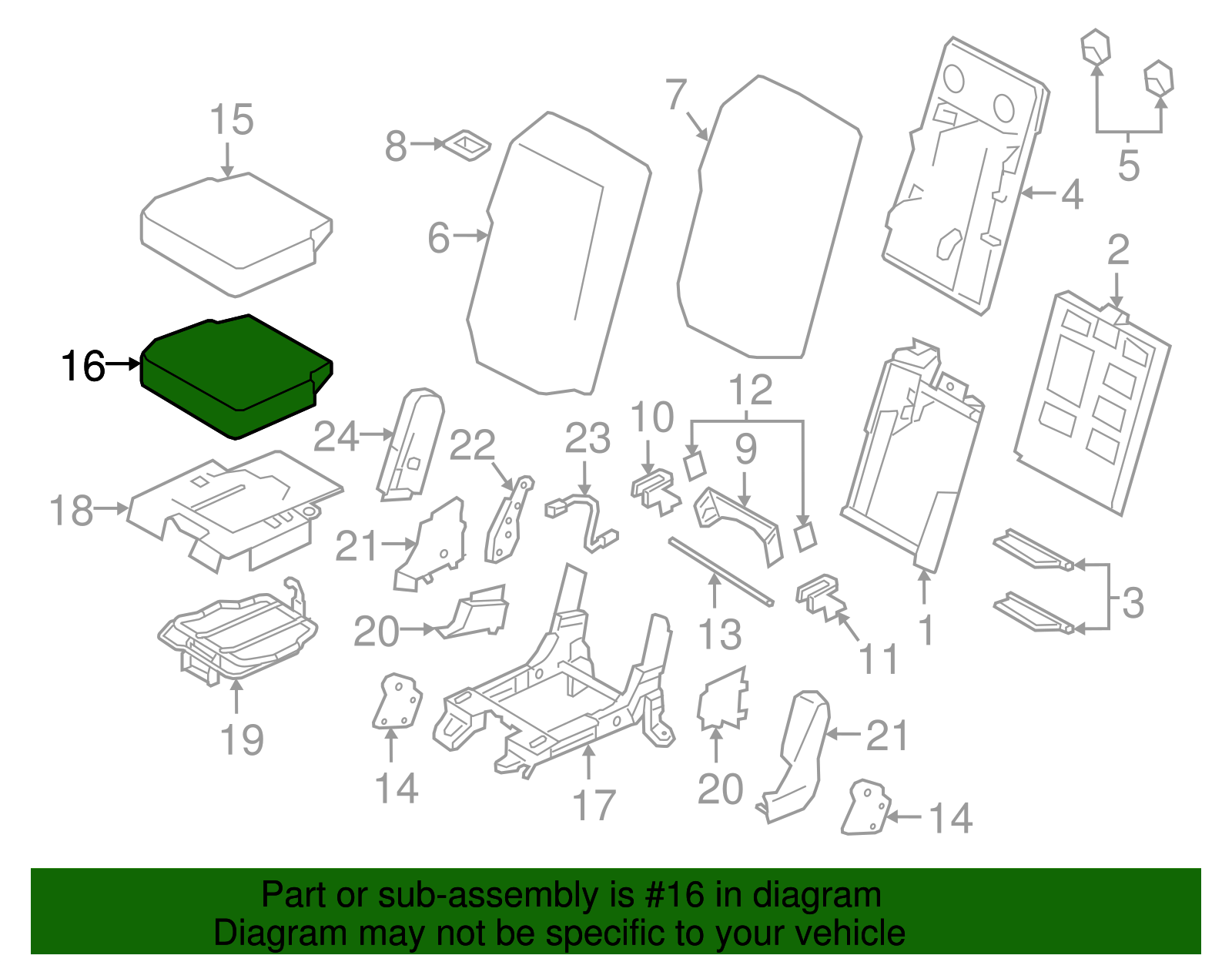 2016-2024 Nissan Seat Cushion Pad 87761-EZ00A | Bill Kay Nissan Parts