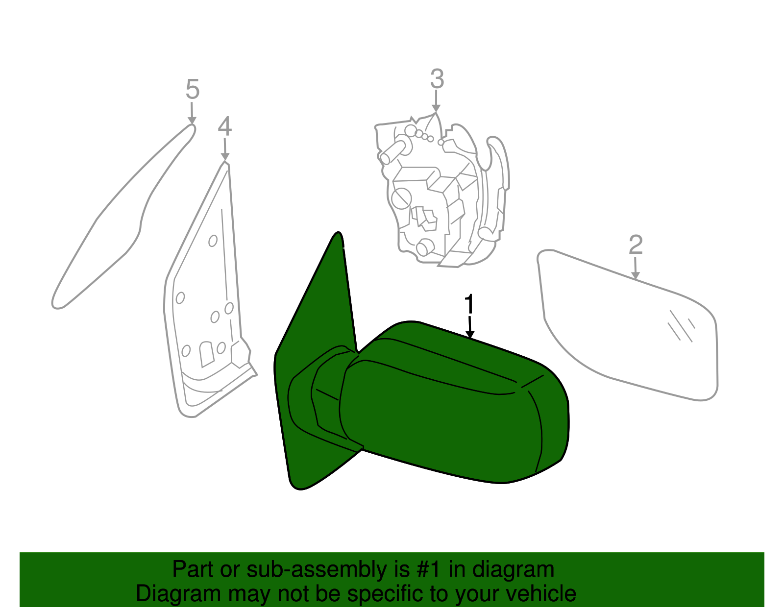 96301-9BE8C - Mirror Assembly 2011-2019 Nissan Frontier | Nissan Parts ...