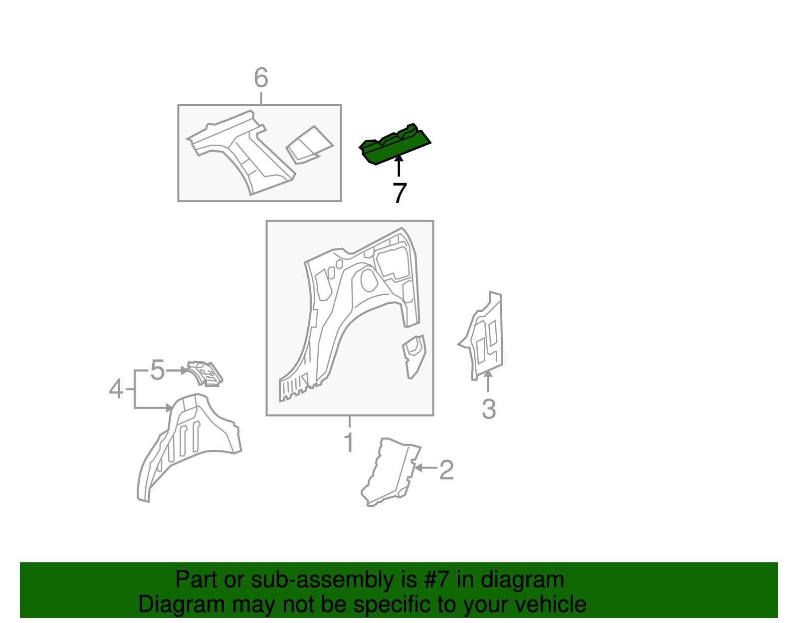2012-2017 Chevrolet Traverse Passenger Side Body Side Inner Rear Panel ...