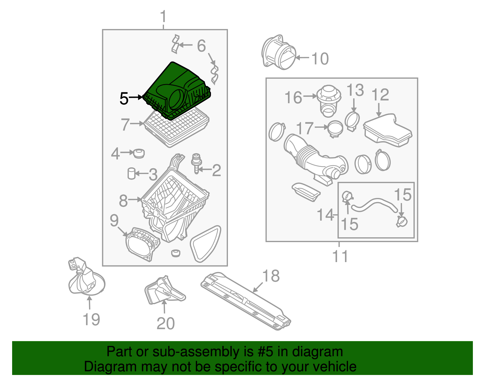 Hyundai - 28118-3M100 - Upper Cover - 2009-2012 Hyundai | OEM Hyundai ...