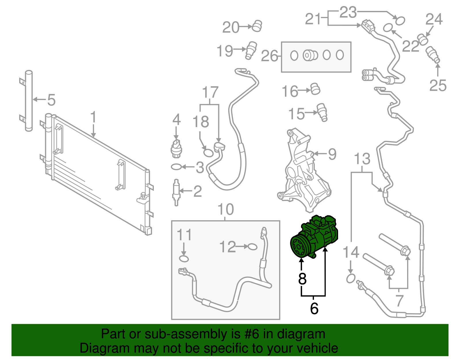 2009-2012 Audi A/C Compressor 8K0-260-805-L | Audi USA Parts
