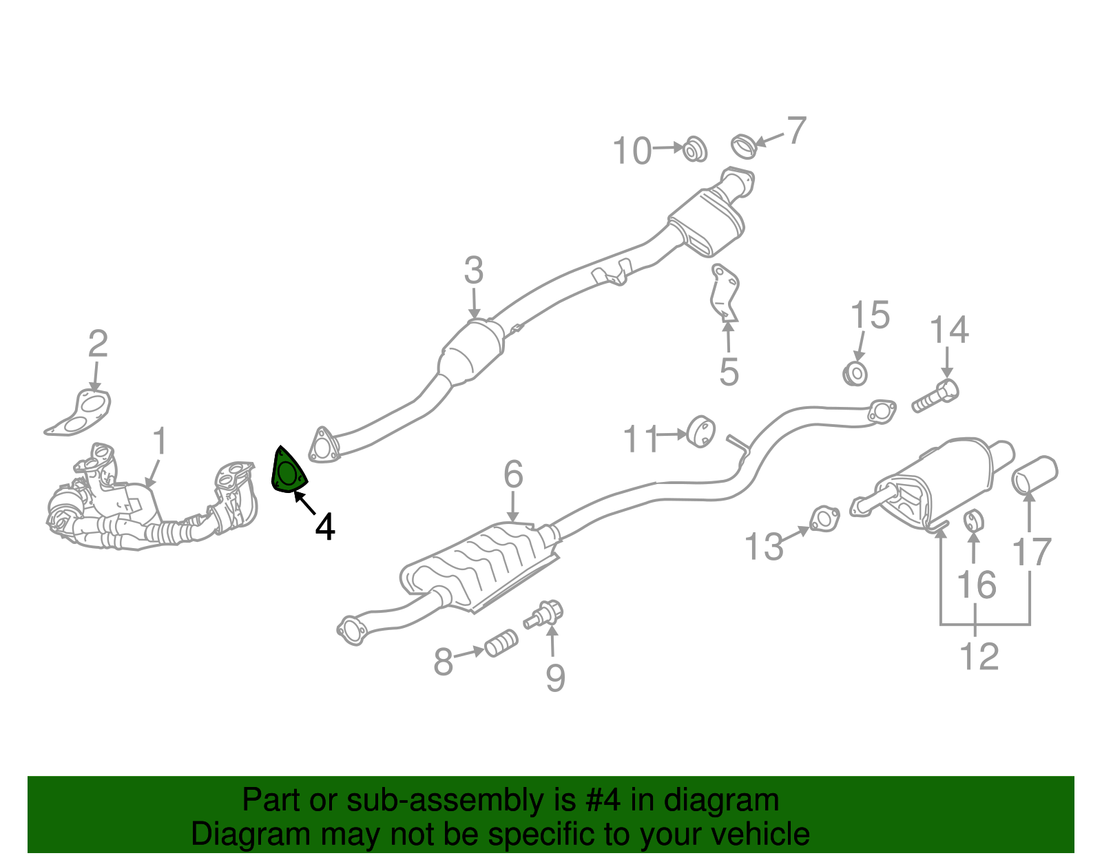 44616AA200 - 2011-2022 Subaru - Catalytic Converter Gasket | OEM Subaru ...