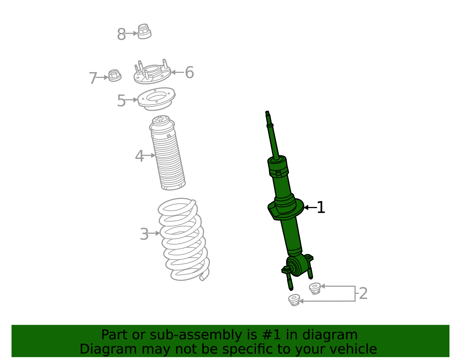 2021-2025 Ford Bronco Shock Absorber Assembly MB3Z-18124-BV ...