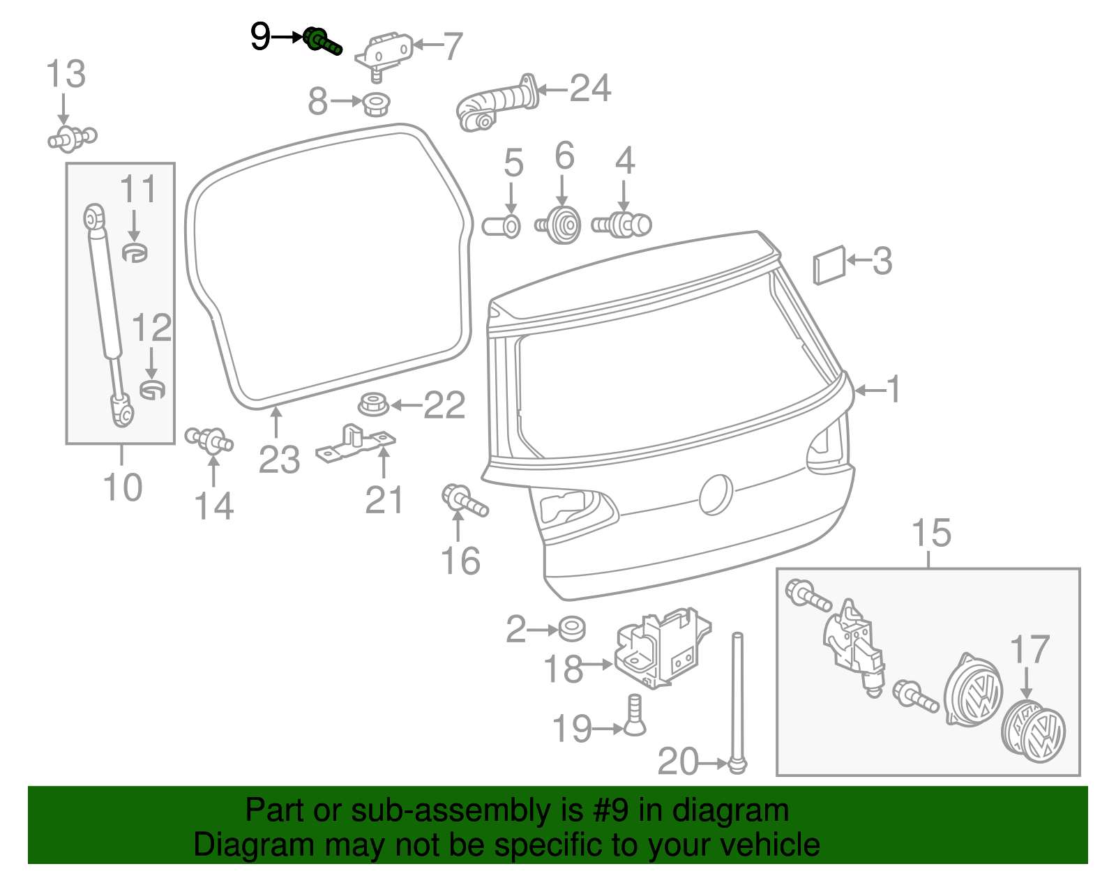 2015-2025 Volkswagen Lift-Gate Hinge Bolt N-912-068-01 | OEM Parts Online