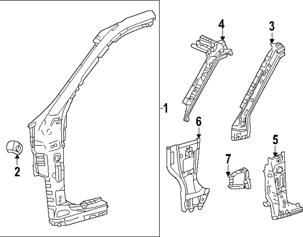 2025 Toyota 4Runner Hinge Pillar 61014-35060 | Toyota Parts Center