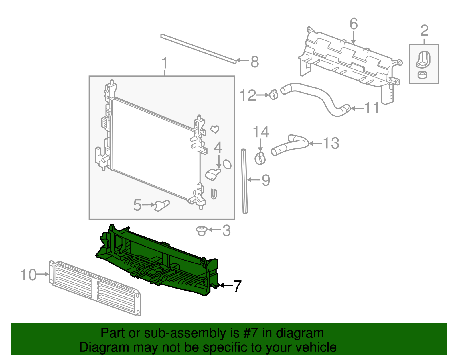 2017-2021 Chevrolet Bolt EV Lower Radiator Air Baffle 42644796 ...