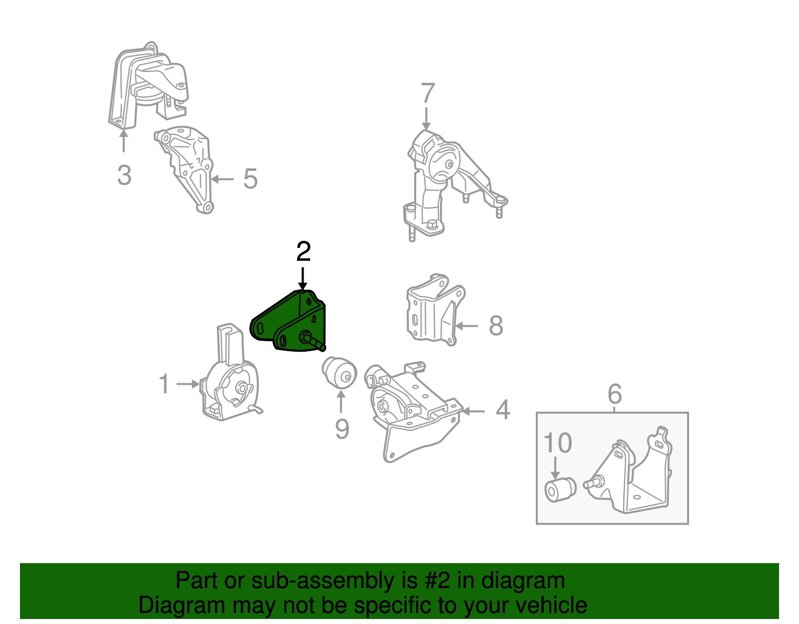 2003-2008 Toyota Front Mount Front Bracket 12311-22170 | Toyota Parts ...