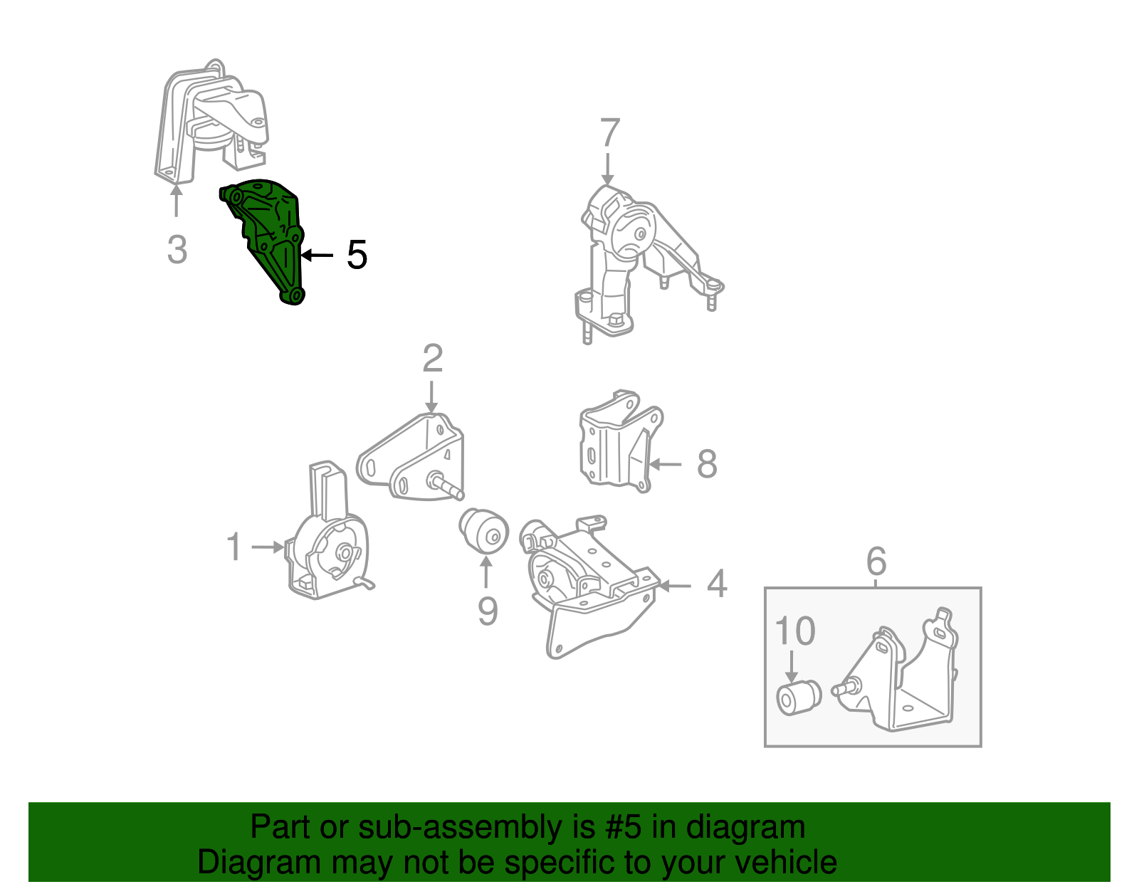 2003-2008 Toyota Side Mount Side Bracket 12315-22050 | OEM Parts Online
