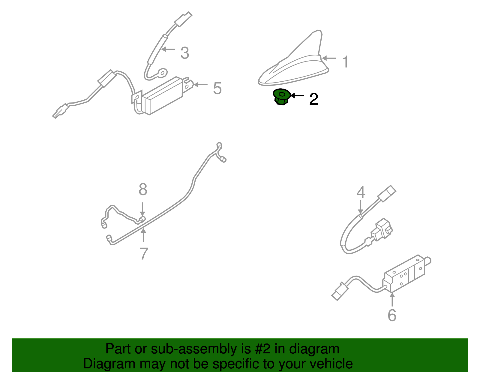 Hyundai - 96217-2J000 - Radio Antenna Base Nut - 2005-2019 Hyundai ...
