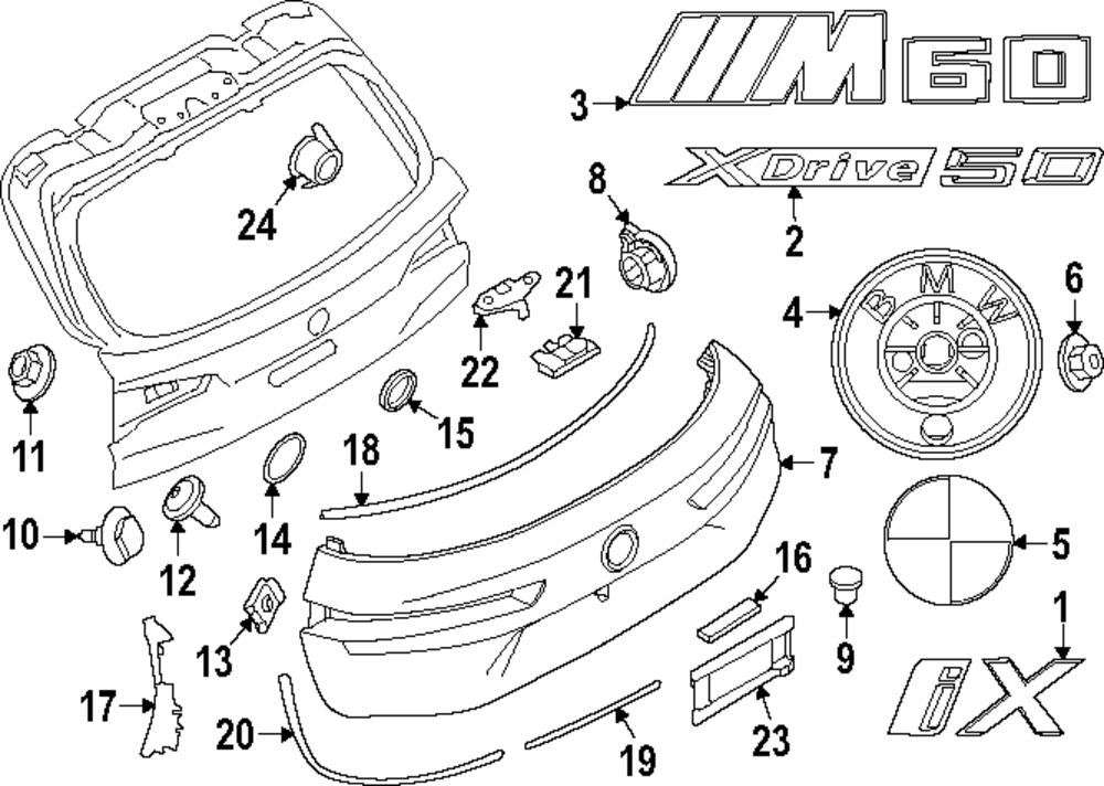 2022-2025 BMW iX | Emblem | 51-14-9-492-156 | BMW OEM Parts Store