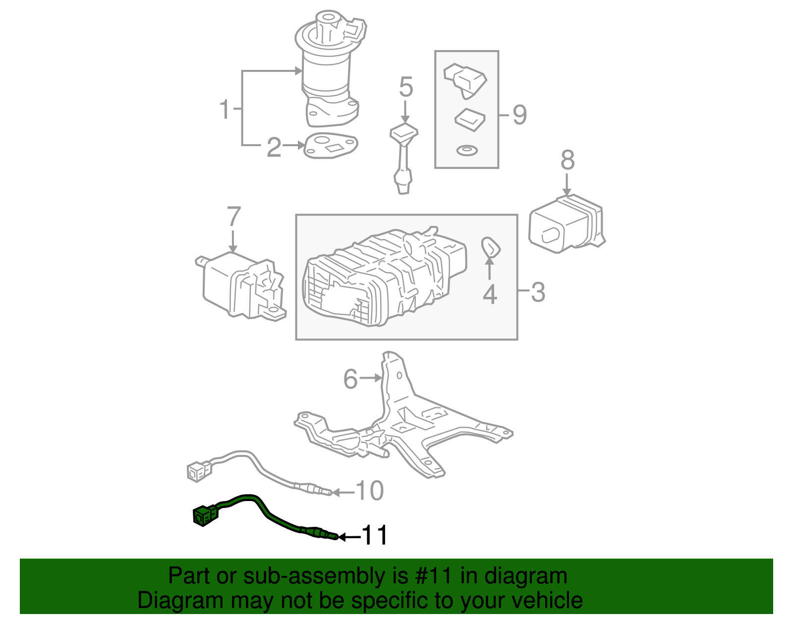 36542-RDJ-A01 - 2003-2006 Acura MDX - Sensor, Rear Oxygen Secondary ...