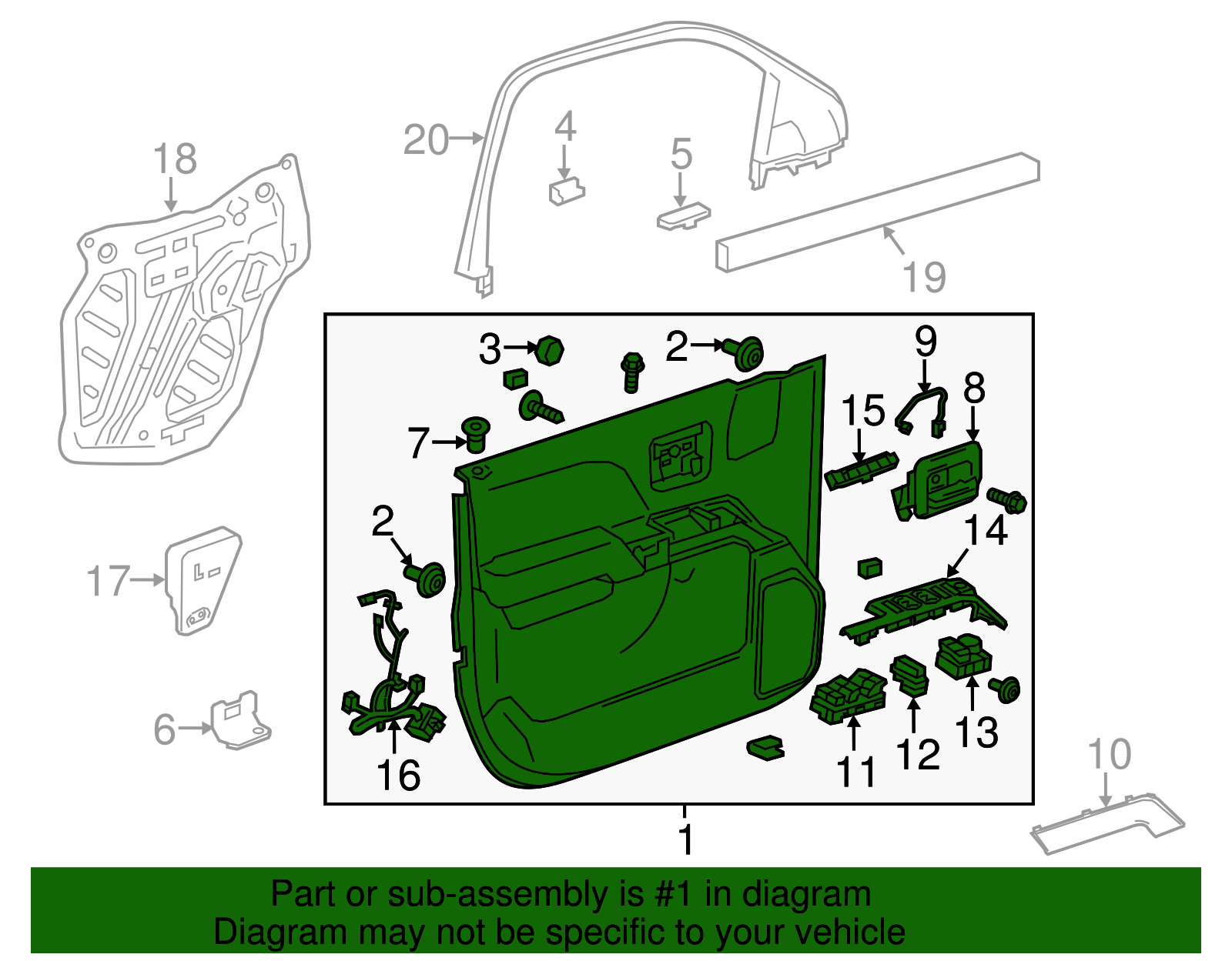 23201064 - 2014-2015 GM - Door Interior Trim Panel | Partners Chevy