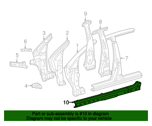 2004-2009 Toyota Prius Rocker Reinforced 61404-47020 | Toyota Parts Center