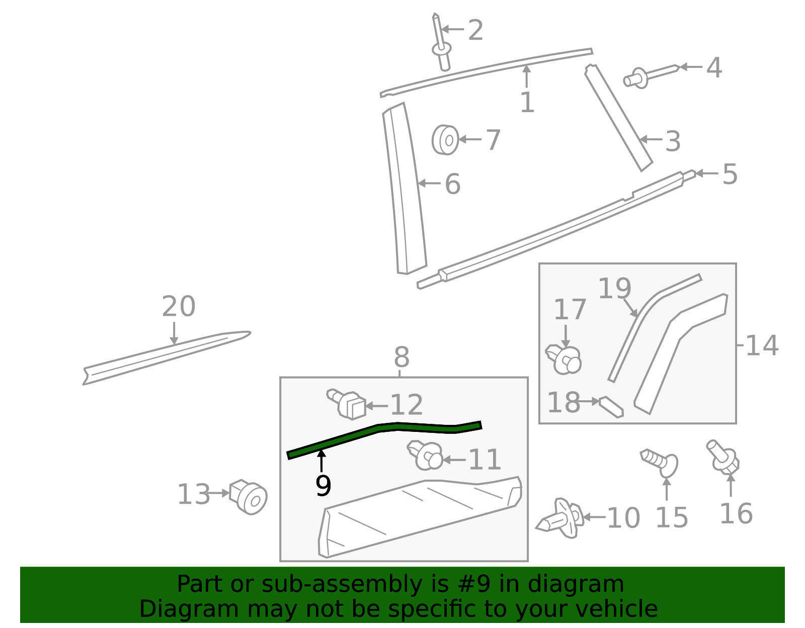 2022-2025 Toyota Corolla Cross Body Side Molding Pad 75797-0A040 ...