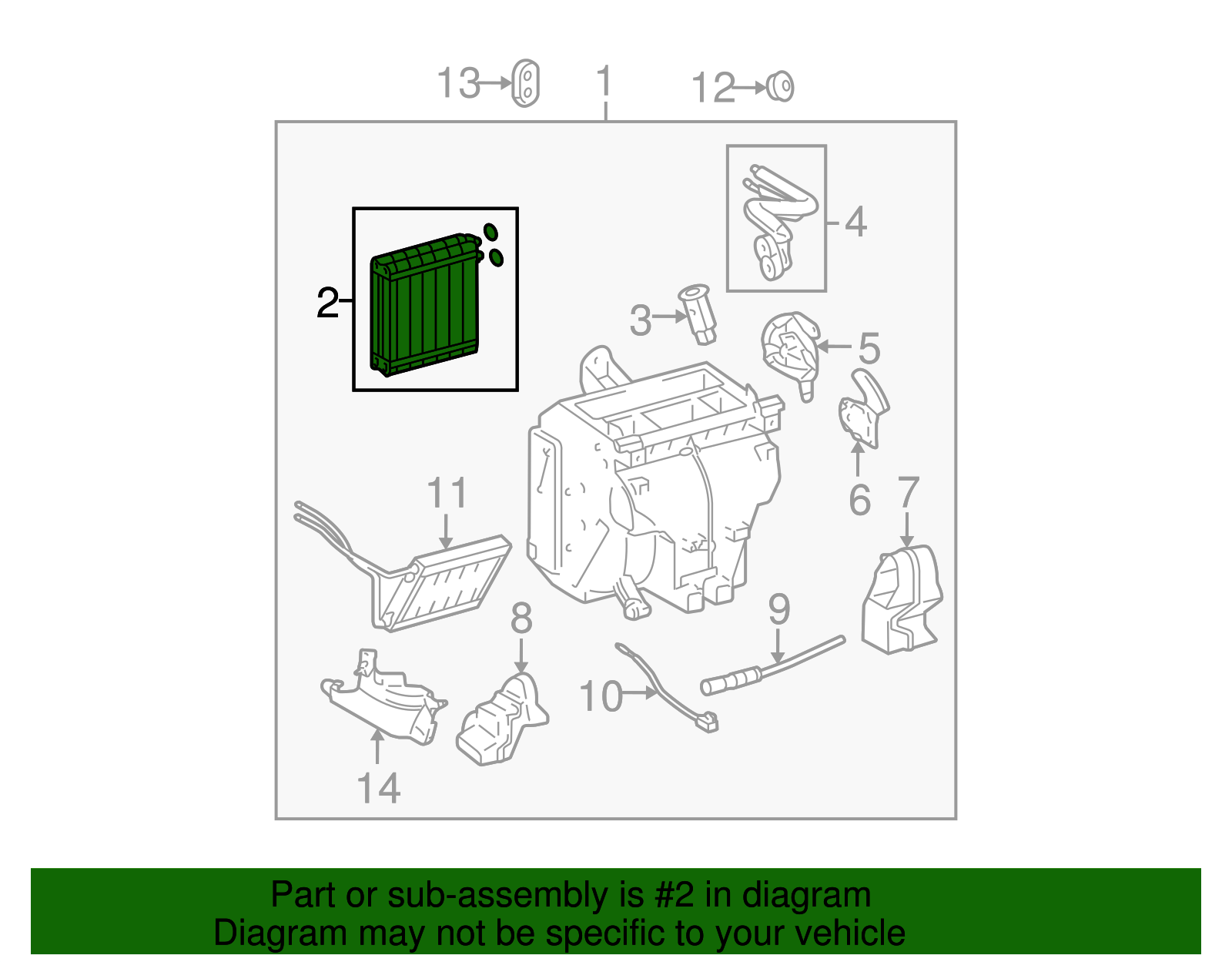 2005-2010 Scion tC Evaporator Core 88501-21032 | Toyota Parts Center