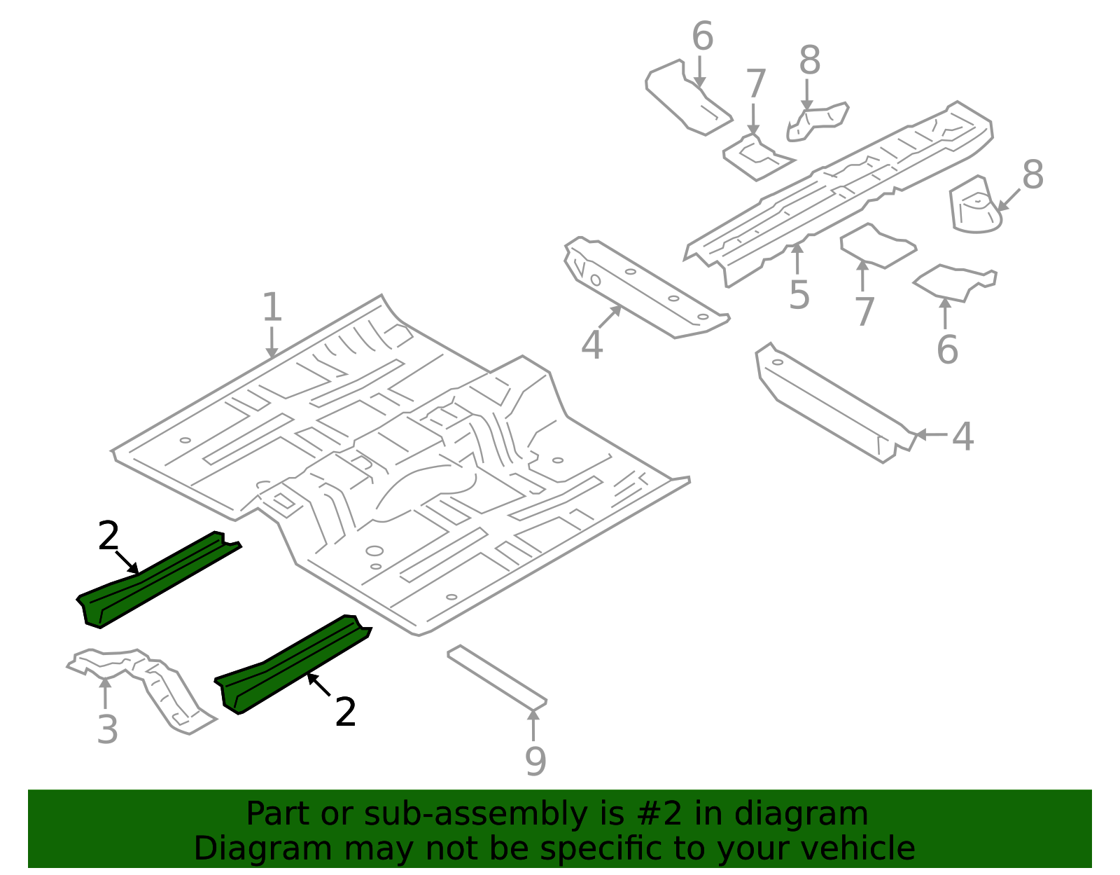 2009-2012 Hyundai Elantra Floor Side Rail 65212-2H010 | OEM Parts Online